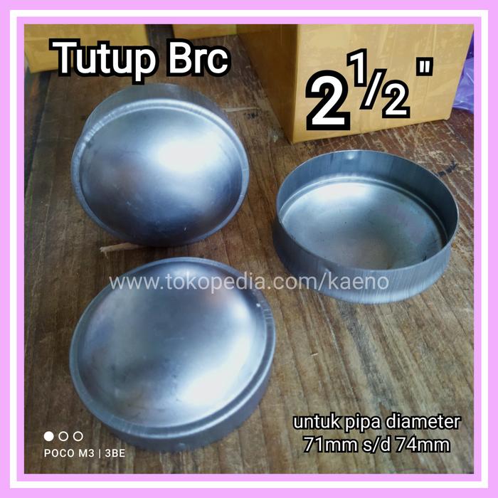 Jual dop tutup tiang pagar brc 2,5 inch topi pipa galvanis 2 1/2 in ...