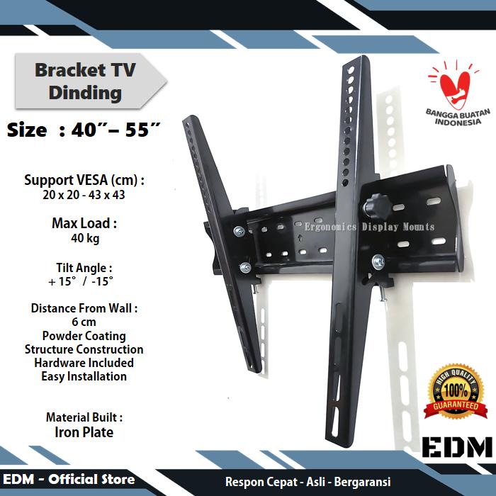 Jual Braket Breket Bracket TV 40 42 43 49 50 55 inch, Tilting Universal ...