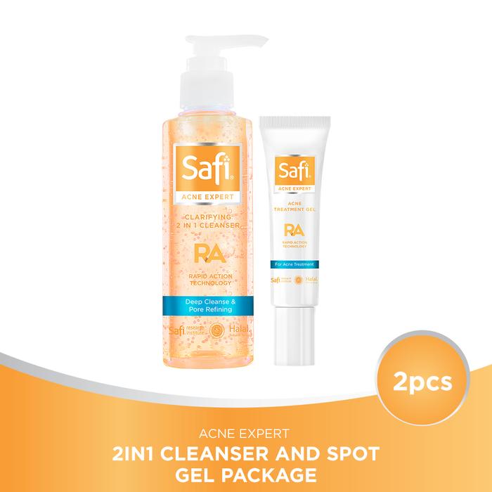 Jual SAFI - Acne Expert - 2in1 Cleanser and Treatment Gel Package ...
