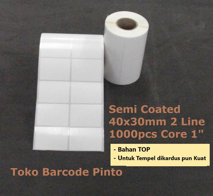 Jual Label Semi Coated TOP 40x30mm 2Line 1000pcs Gap 2mm Core 1 Inchi ...