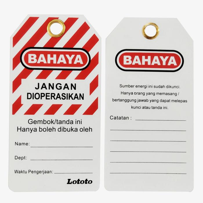 Jual LOTOTO L497A IND Safety Loto Tags Bahasa Indonesia (1Bags isi ...