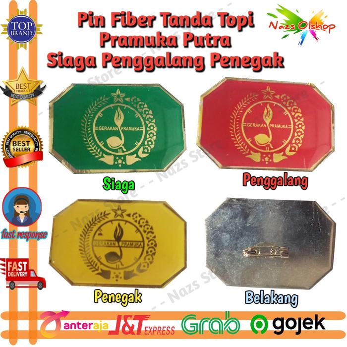 Jual Pin Fiber Tanda Topi Tatop Pramuka Putra Siaga Penggalang Penegak ...