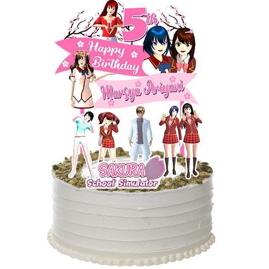 Jual Sakura School Simulator Topper Cake Birthday / Hiasan Kue Ulang ...
