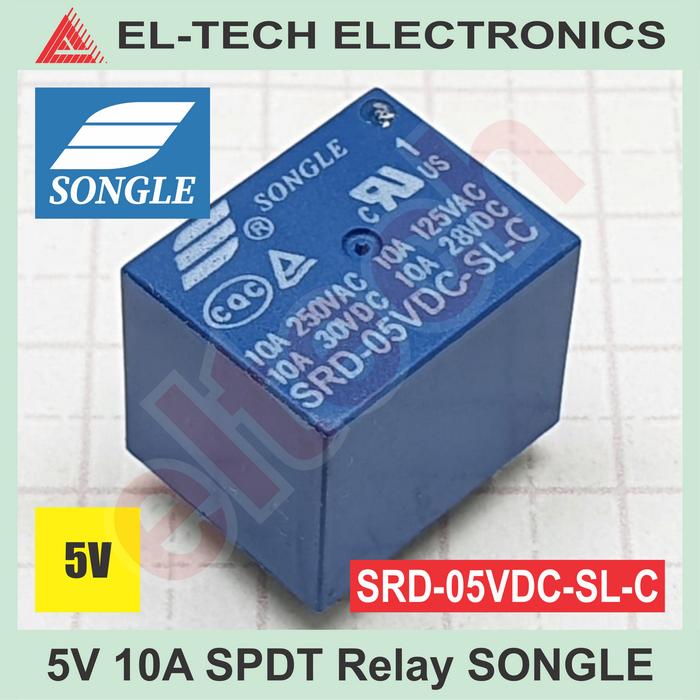 Jual 5V Relay 10A SPDT SONGLE 5P 5Pin 5 P Pin SRD-05VDC-SL-C Blue - Kota Surabaya - ELTECH ...