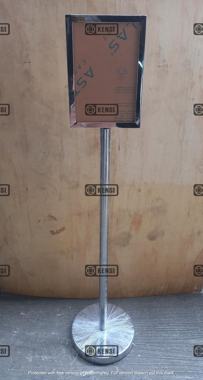 Jual Sign Stand Stainless Signage Standing Sign Frame display A4 ...