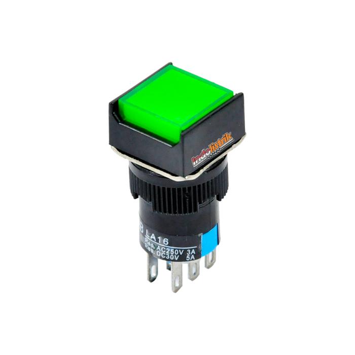 Promo Push Button 16mm Kotak LA16F-22 TAB Murah - Hijau - Jakarta Pusat ...