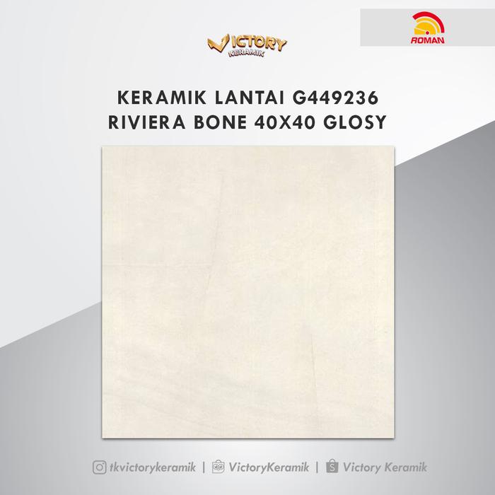 Jual KERAMIK LANTAI ROMAN G449236 Riviera Bone 40x40 GLOSY Random Design - Kab. Bandung ...