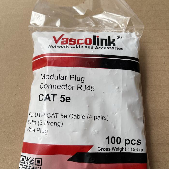 Jual Vascolink Connector Rj45 Cat 5e Isi 100 Di Seller Velvet Store ...