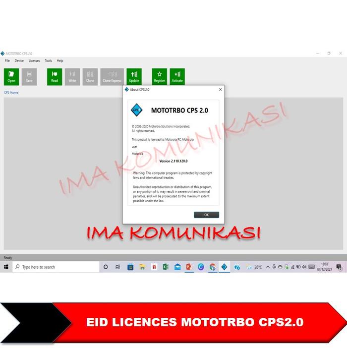 Jual EID LECENCES MOTOTRBO CPS2.0 EID, Entitlement Id Motorola - Jakarta Barat - IMA KOMUNIKASI ...