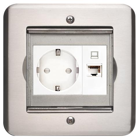 Jual FLOOR OUTLET BOSS BFOC426/16S-CAT6 Schuko Socket & Data Outlet ...