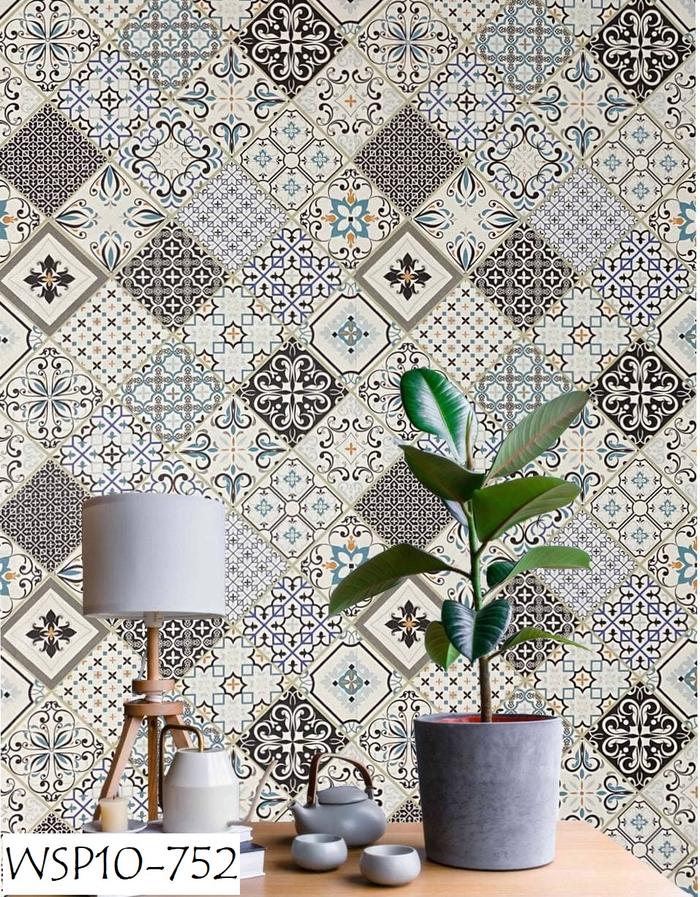 Jual Wallpaper ubin abu abu wallpaper tegel wallpaper dinding tegel ...