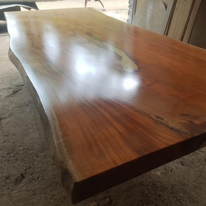 Jual meja meeting live edge kayu solid besar meja makan tanpa sambungan ...