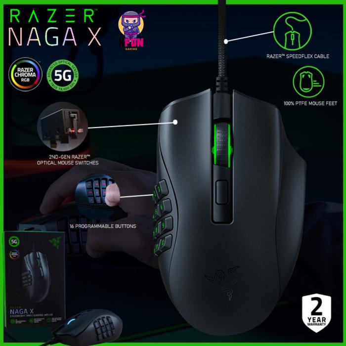 Jual Razer Naga X Ergonomic MMO Gaming Mouse - Gaming Mouse - Kota ...