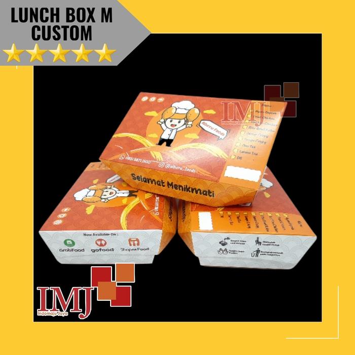 Jual PAPER LUNCH BOX M CUSTOM BOX AYAM GEPREK KARDUS KATERING CATERING ...