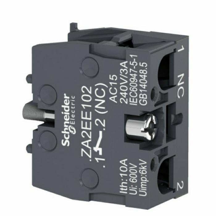 Jual Auxiliary Contact Blok ZA2EE102 2(NC) Schneider Kontak Blok XA2 ...