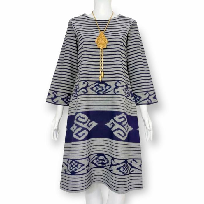 Jual dress tenun troso/dress tenun blanket wanita original/baju tenun etnik - Kuning, XS - Kab ...