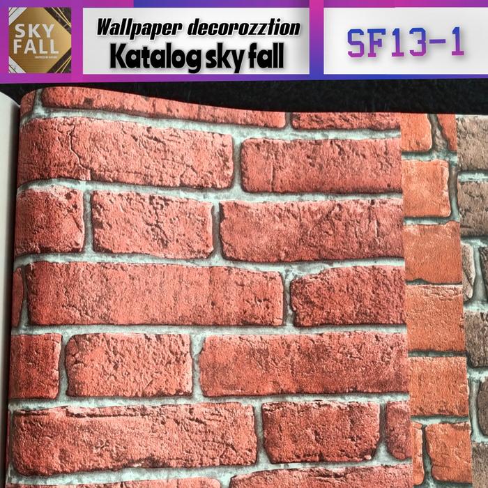 Jual Wallpaper Dinding Motif Batu Bata Merah / Wallpaper Vinyl 10 Meter ...