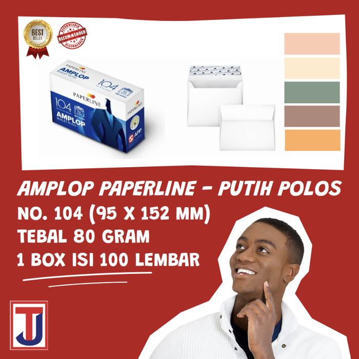 Jual AMPLOP PAPERLINE/PAPER LINE/PPL/PPS NOMOR 90/104/110 (PUTIH POLOS ...