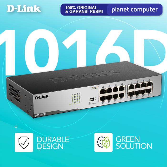 Promo D-Link DGS 1016D Switch Hub 16-PORT GIGABIT LAN PORT Metal Case ...