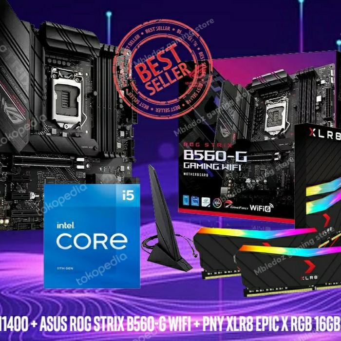 Jual BUNDLING I5 11400+b560g gaming wifi+ pny xlr8 rgb 16gb kit 3200mhz ...