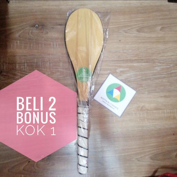 Jual Toktak Raket Kayu Tektok Tek Tok Tak Badminton Bulutangkis Mainan ...