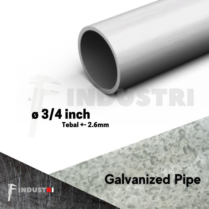 Jual Pipa Galvanis 3/4 inch x t. 2.6mm | pipa besi Galvanis - Kota ...