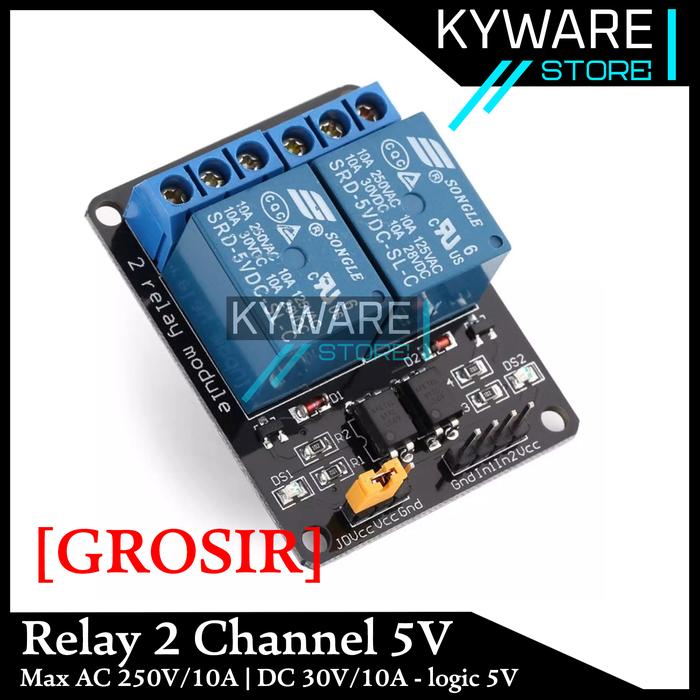 Jual Relay 2 Channel 5V Output 250V AC 30V DC 10A Optocoupler Module ...