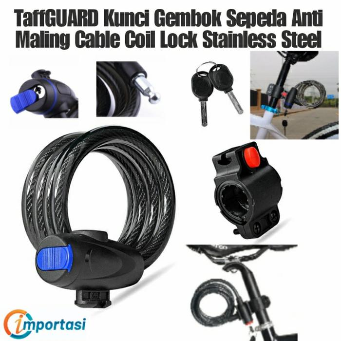 Jual TAFFGUARD Kunci Gembok Sepeda Anti Maling Cable Sling Lock ...