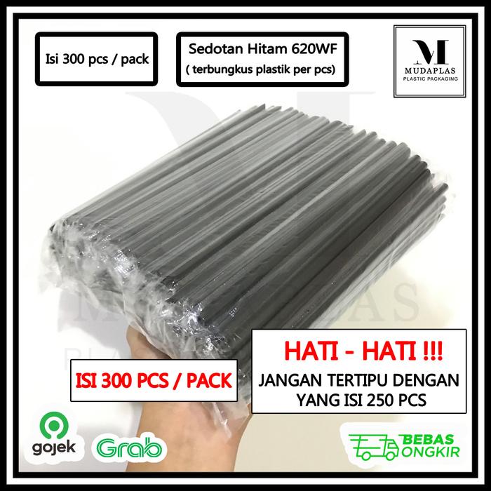 Jual Sedotan Hitam 6 mm x 20 cm Kopi Runcing Steril Higenis Bungkus ...