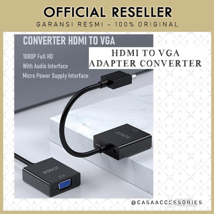 Jual Robot RHV20 HDMI to VGA Adapter Converter 1080P Full Hd Adaptor ...