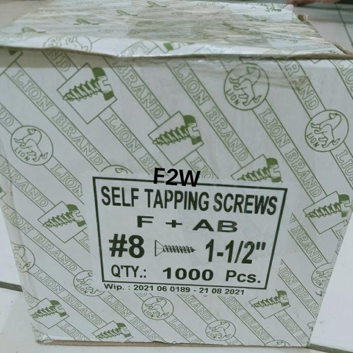 Jual SEKRUP TAPPING FAB 8X1-1/2" MOON LION SKRUP TAPPING SCREW FH 4CM ...