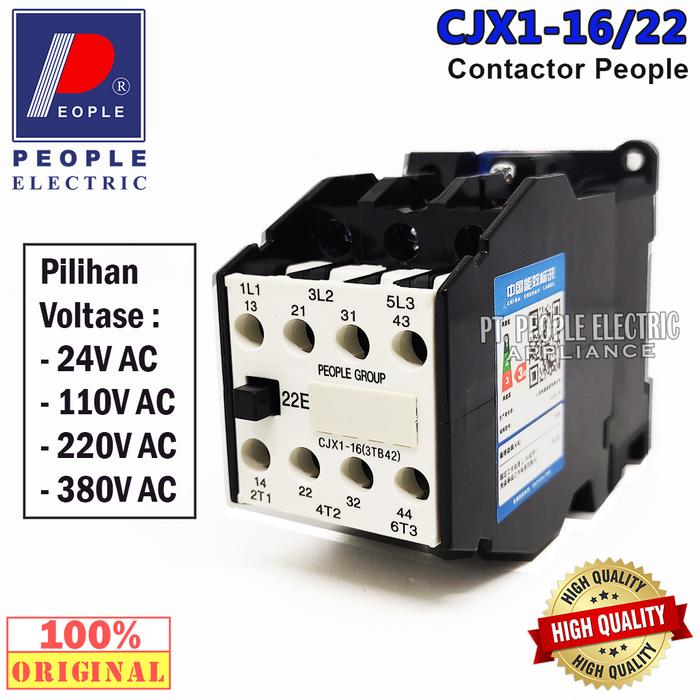 Jual CONTACTOR KONTAKTOR CJX1-16/22 PEOPLE 220V 380V - 220VAC - Jakarta ...