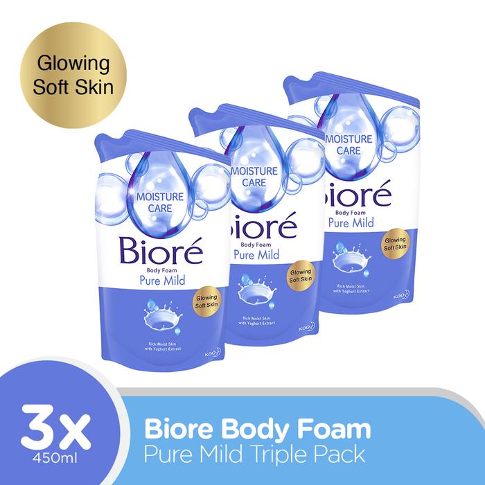 Promo Biore Pure Mild 400ml Pouch Triplepack - Sabun Mandi Cair - - KAO ...