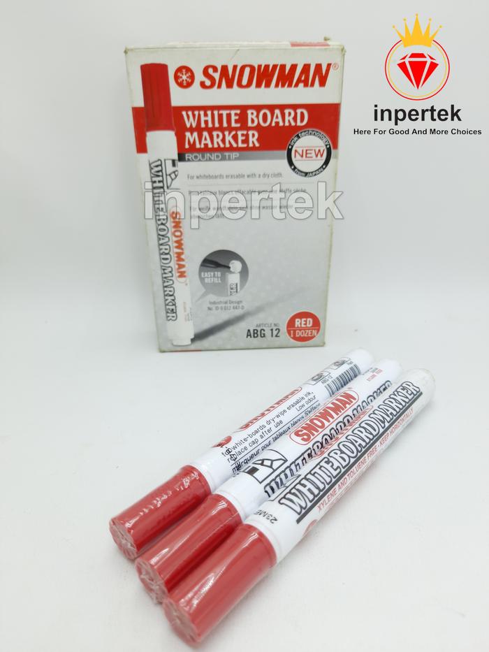 Jual Spidol Snowman Red Spidol Merah Spidol Permanen Board Marker ABG ...