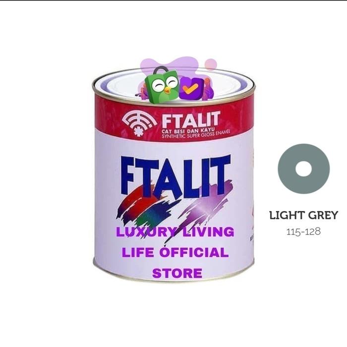Jual Cat Minyak FTALIT 128 Light Grey 1kg Cat kayu besi solvent kilap ...