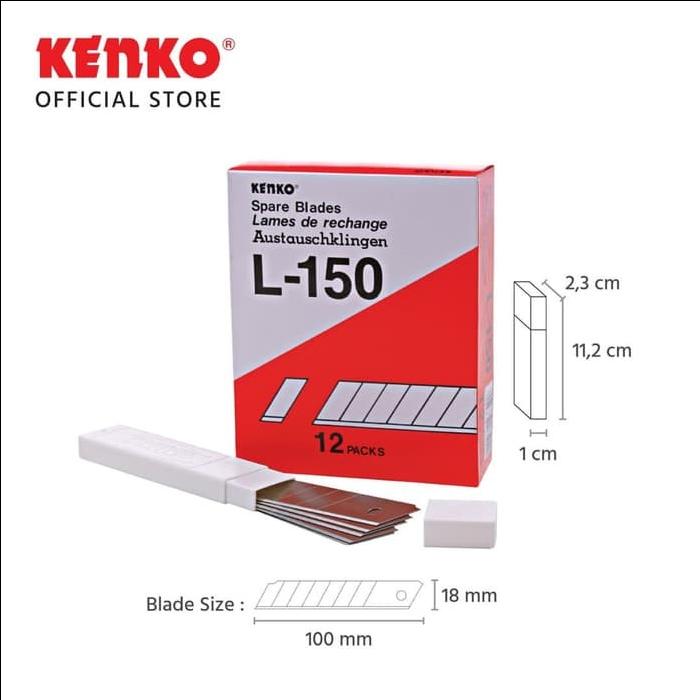 Jual Cutter Blade KENKO L-150 / Isi Refill Pisau Silet L500 / 18mm ...