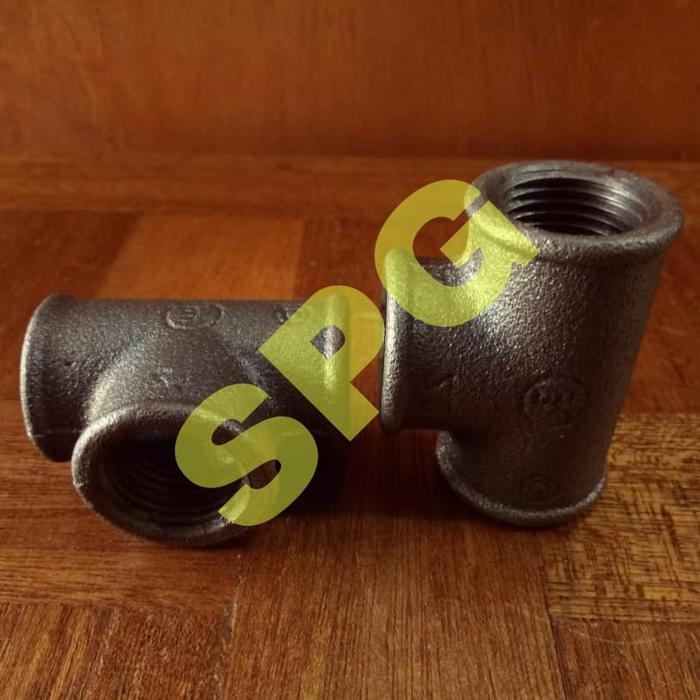 Jual Tee Besi Drat Hitam 1/2" inch Tee Drat Dalam Sambungan Pipa Besi ...