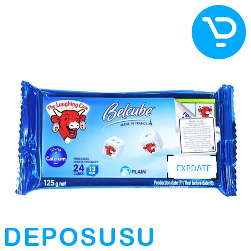 Jual The Laughing Cow Belcube Cheese Spread Plain 125g Isi 24 Cubes ...