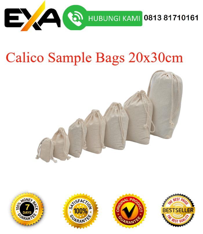 Jual CALICO BAG - Sample Bag Calico 20 x 30cm Draw String / Calico ...
