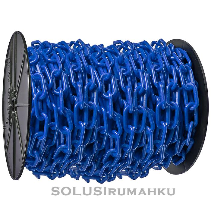 Jual Per Meter RANTAI PLASTIK 6 mm BIRU PVC Pembatas Traffic Cone ...