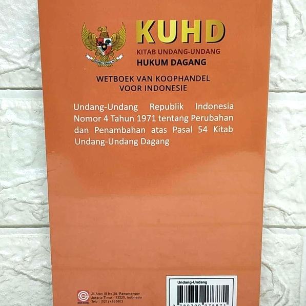 Jual Buku Kuhd Kitab Undang - Undang Hukum Dagang Wetboek Van ...