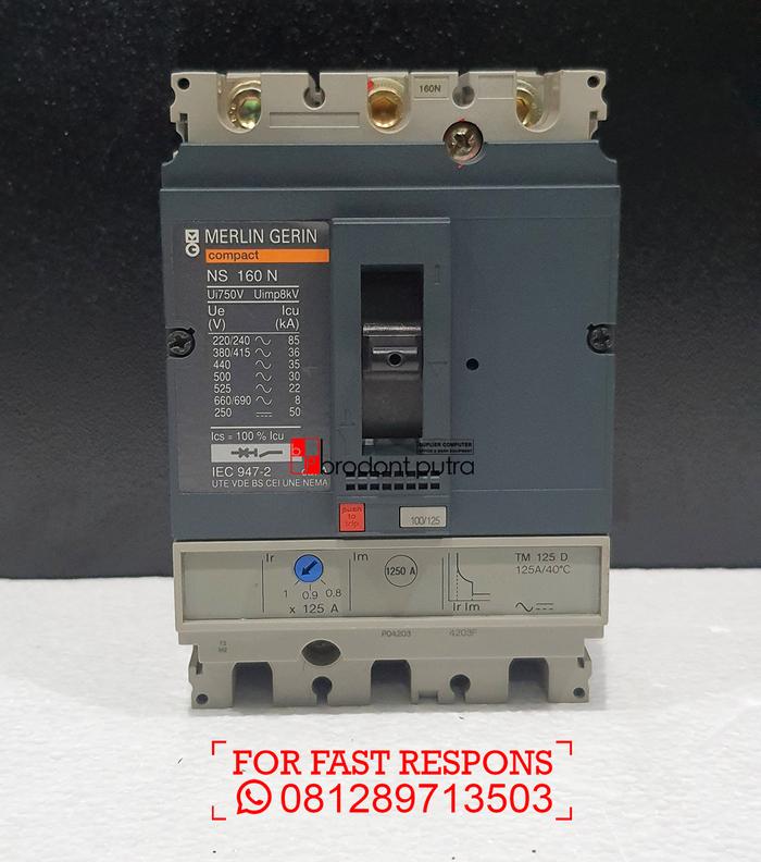 Jual MCCB MCB Merlin Gerin NS160 N Schneider 125A 3P Harga Saudara ...