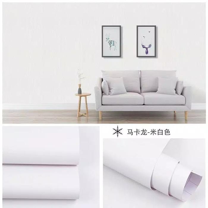 Jual WALLPAPER STICKER DINDING 45 CM X 10 M motif POLOS PUTIH WHITE ...