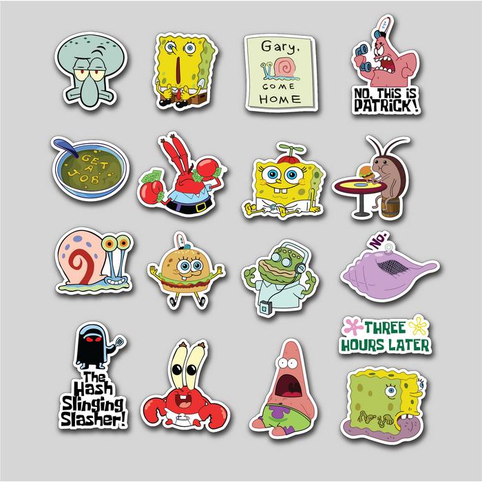 Jual STICKER SPONGEBOB / STICKER PACK HELM LAPTOP VINYL / STIKER MURAH ...