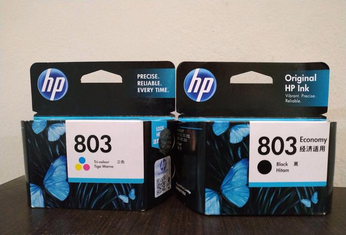 Jual PAKET TINTA HP 803 BLACK DAN COLOUR ORIGINAL(1 SET)TINTA PRINTER ...