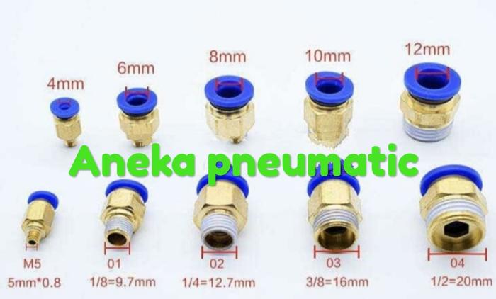 Jual PC 6-01 ( fitting pneumatic/nepel selang 6mmx1/8 ) fitting ...