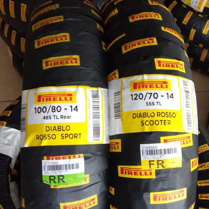 Jual Paket Ban Pirelli Diablo rosso Scooter 100/80 & 120/70 R14 PCX ...