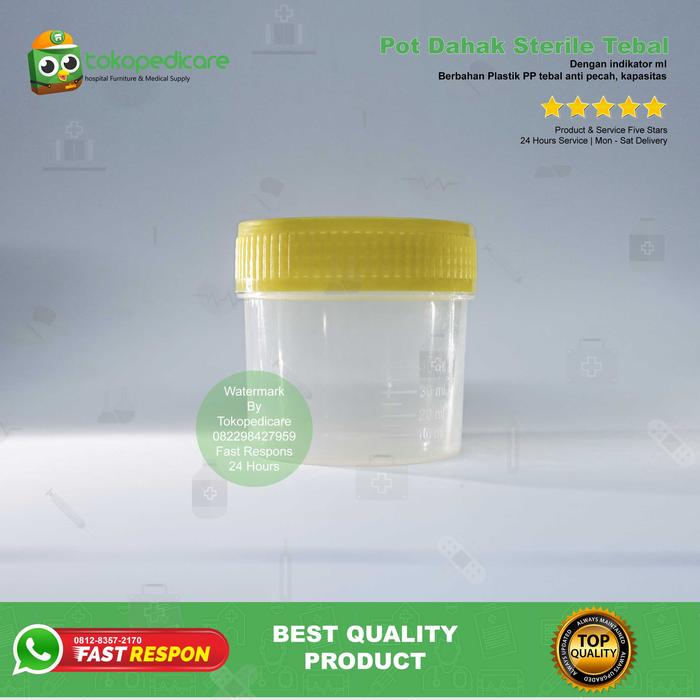 Jual Pot Dahak Tutup Kuning Berskala | Plastik PP TEBAL Sputum 5x6 ...