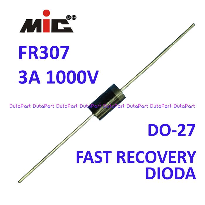 Jual FR307 3A 1000V MIC Dioda Diode Fast Recovery Rectifier DO-27 ...