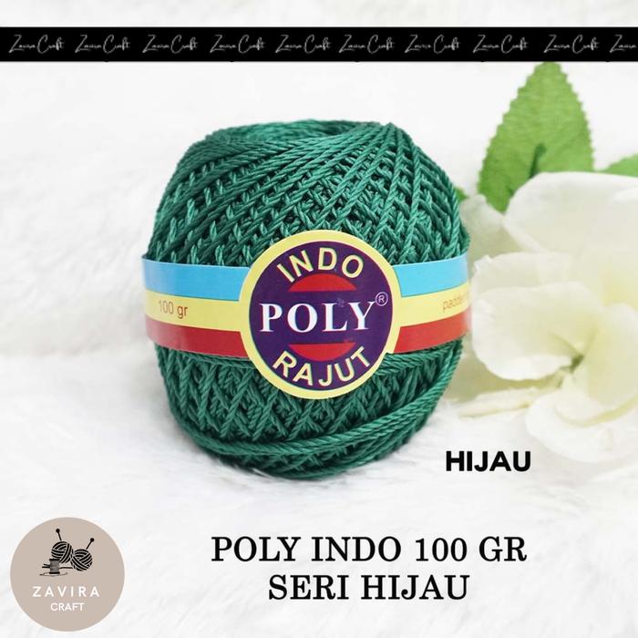 Jual BENANG RAJUT POLY INDO SERI HIJAU, POLY KILAP 100 GR - HIJAU ...